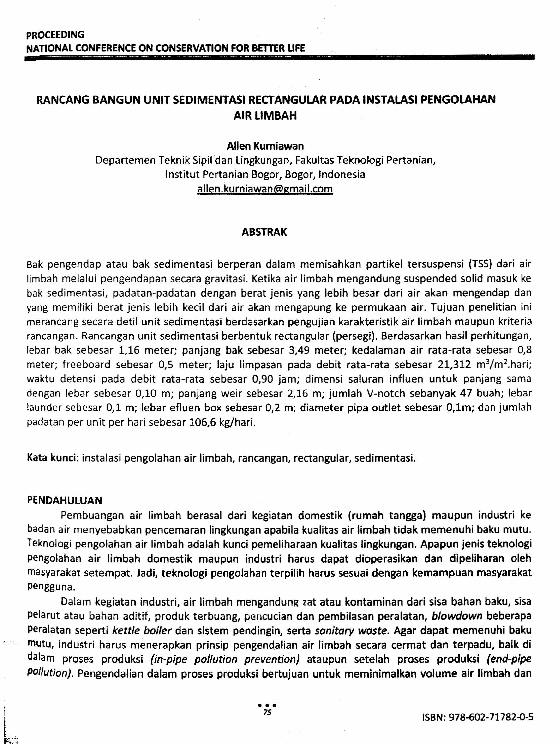(PDF) Rancang Bangun Unit Sedimentasi Rectangular Pada Instalasi ...