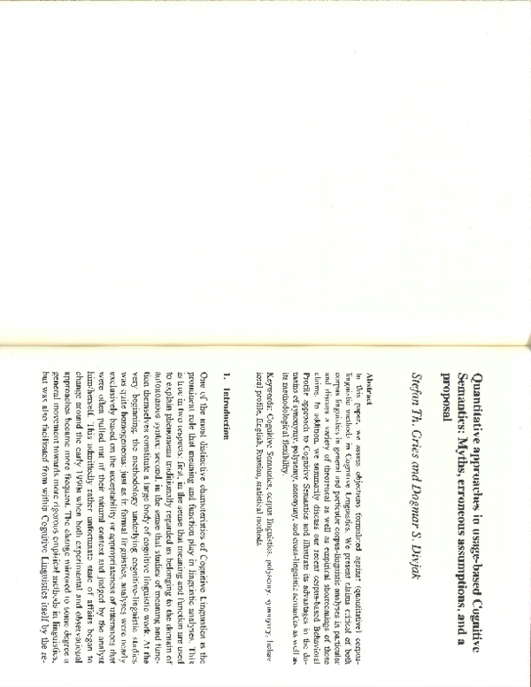 (PDF) Quantitative approaches in usage-based Cognitive Semantics: Myths ...