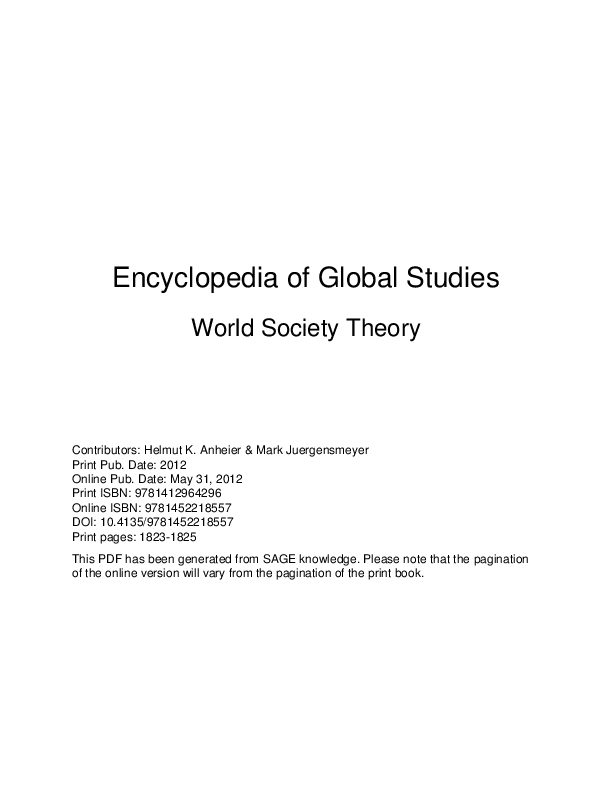 (PDF) World Society Theory