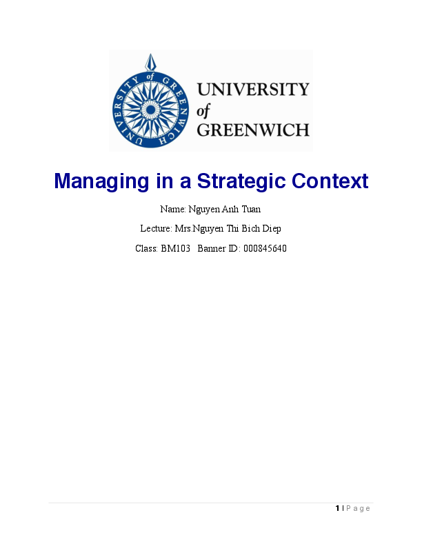 (PDF) Managing in a Strategic