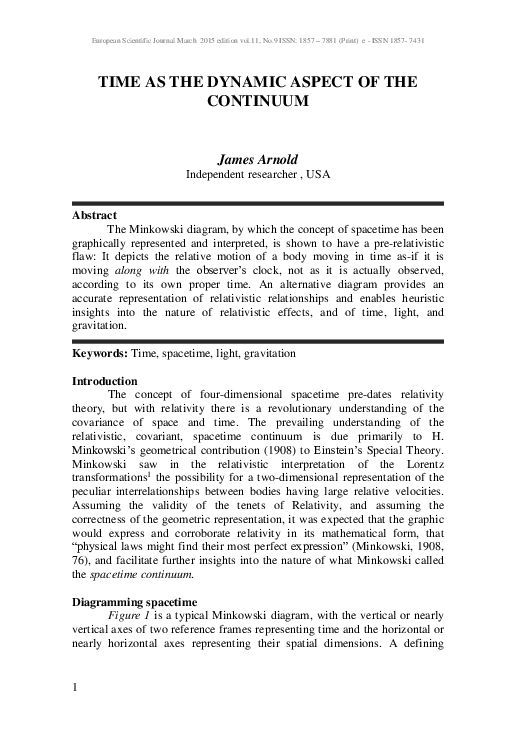 (PDF) TIME AS THE DYNAMIC ASPECT OF THE CONTINUUM