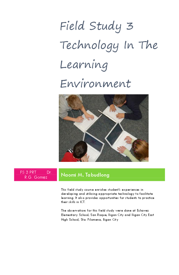 (PDF) NMTabudlong Portfolio Field Study 3 Technology In The Learning ...