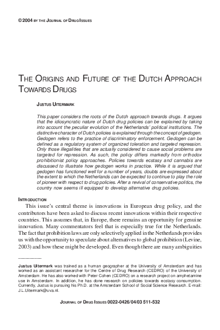 (PDF) Uitermark, Justus (2004) The origins and future of the Dutch ...