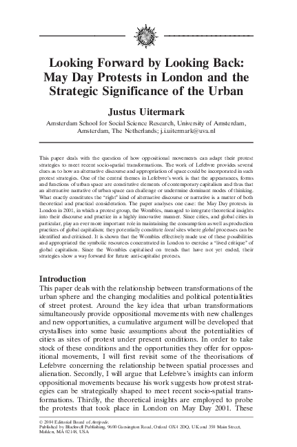 (PDF) Uitermark, Justus (2004) Looking forward by looking back: May Day ...