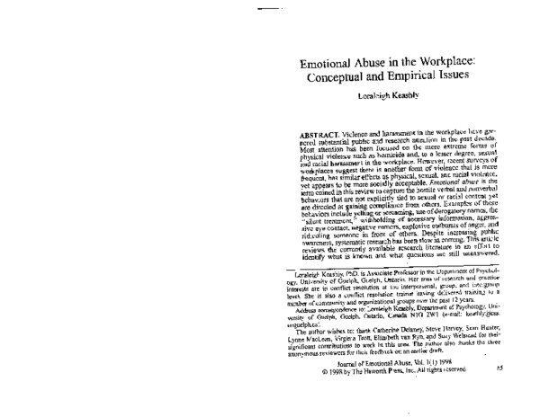 PDF Emotional Abuse In The Workplace Conceptual And Empirical Issues pdf-emotional-abuse-in-the-workplace-conceptual-and-empirical-issues