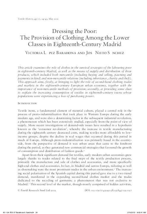 (PDF) Dressing the Poor: The Provision of Clothing among the Lower ...