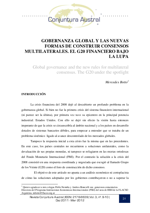 (PDF) Global governance and the new rules for multilateral consensus ...
