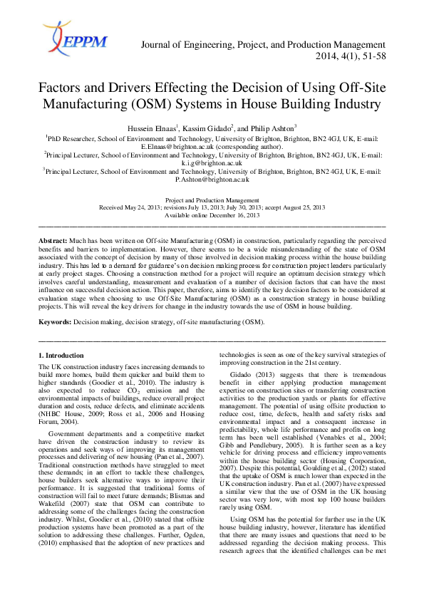 (PDF) Off site manufacturing