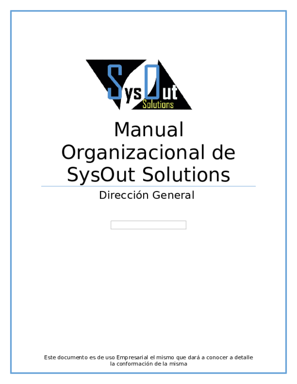 (DOC) Manual Organizacional de SysOut Solutions