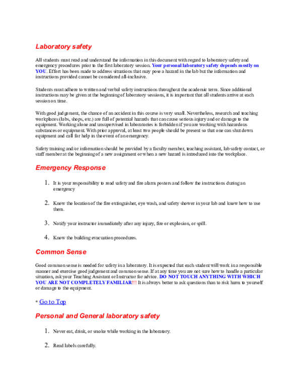 (DOC) Laboratory safety