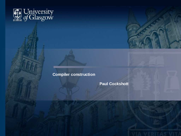 (PDF) Compiler construction