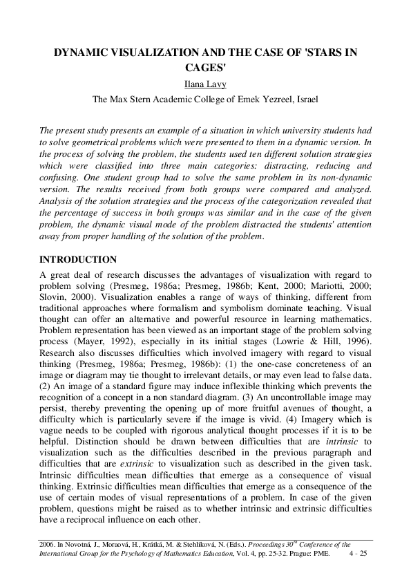 (PDF) DYNAMIC VISUALIZATION AND THE CASE OF 'STARS IN CAGES