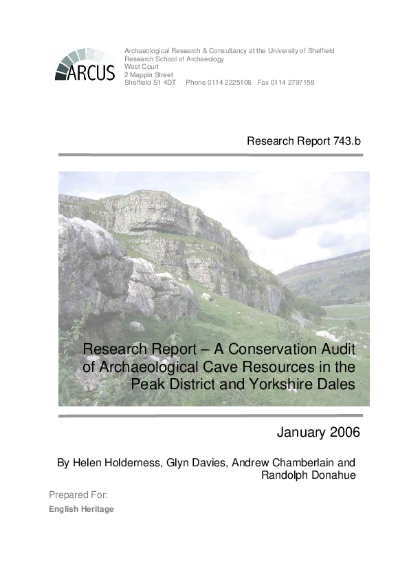 (PDF) Caves as Cultural Heritage: Research into the Impact of Limestone ...