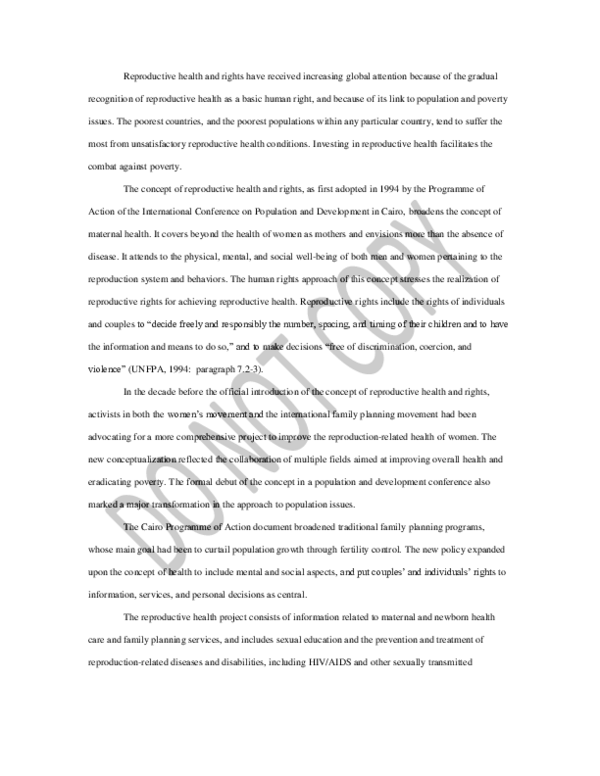 (PDF) Reproductive Health and Rights