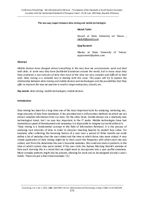 (PDF) Mefail Tahiri, Ejup Rustemi: The two-way impact between data ...