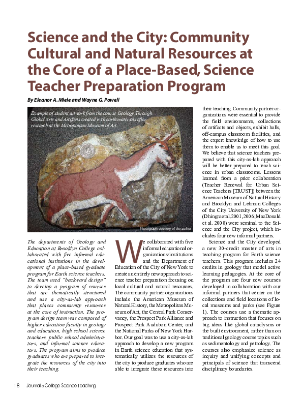 (PDF) Science and the City: Community Cultural and Natural Resources at ...