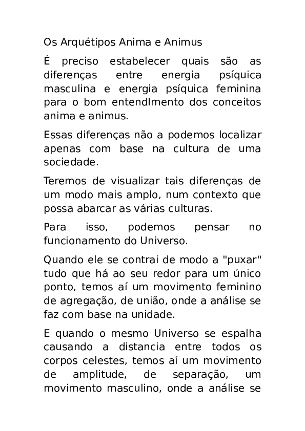 (DOC) Os Arquétipos Anima e Animus