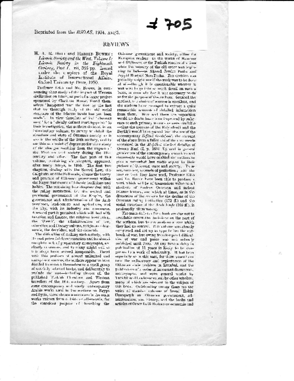 (PDF) # 705 H.A.R.GIBB & HAROLD BOWEN "ISLAMIC SOCIETY AND THE WEST ...