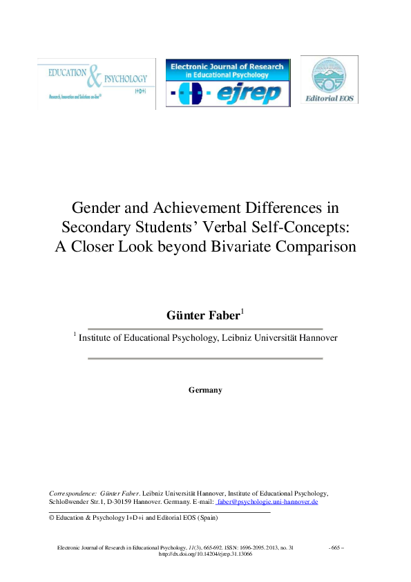 (PDF) Gender and Achievement Differences in Secondary Students' Verbal ...