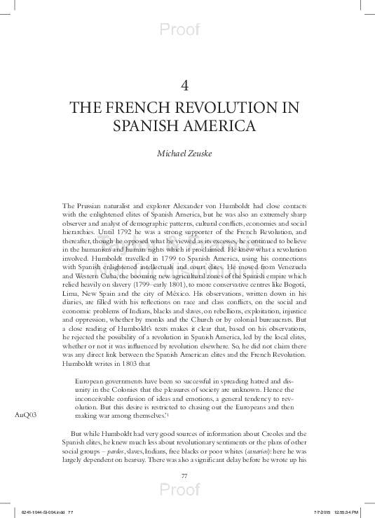 The French Revolution in Spanish America