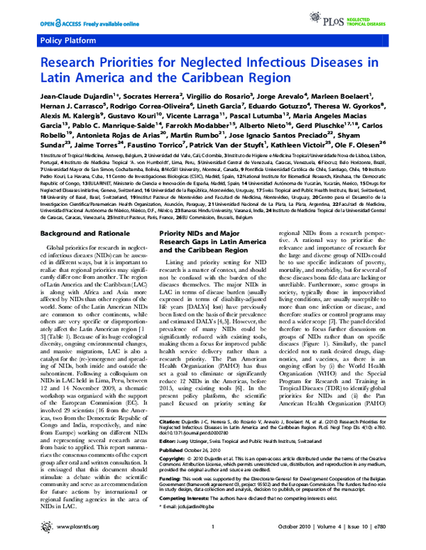 (PDF) Research Priorities for Neglected Infectious Diseases in Latin ...