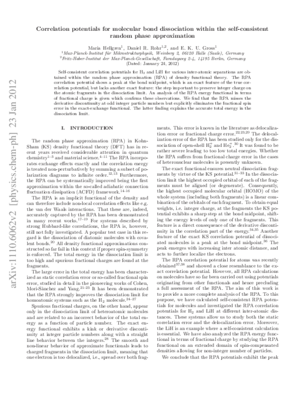 (PDF) Correlation potentials for molecular bond dissociation within the self-consistent random ...