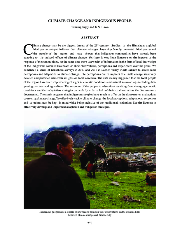 (PDF) CLIMATE CHANGE AND INDIGENOUS PEOPLE