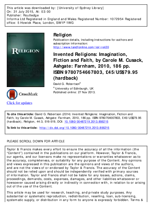 (PDF) Jediism, Matrixism and the Church of the Flying Spaghetti Monster ...