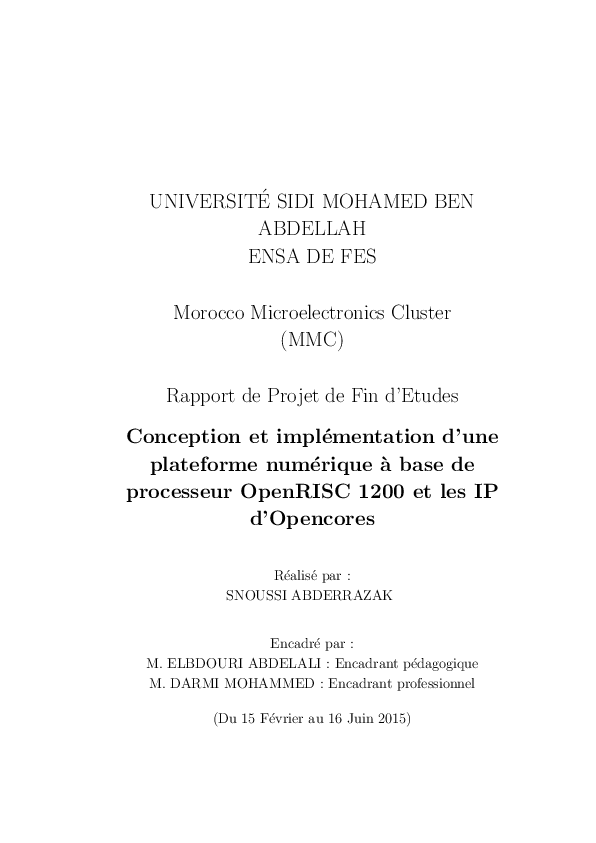 (PDF) Conception et implémentation d'une plateforme numérique à base de ...