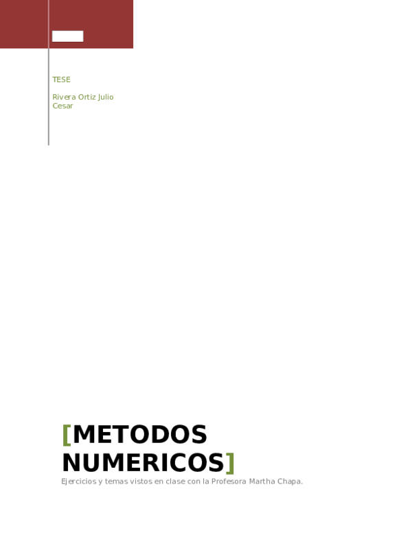 (DOC) Metodos Numericos