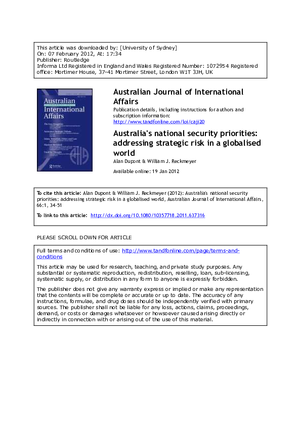 (PDF) Australian Journal of International Affairs Australia's national ...