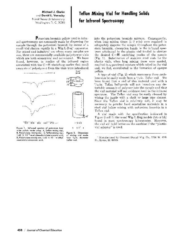 (PDF) Teflon Mixing Vial for Handling Solids for Infrared Spectroscopy