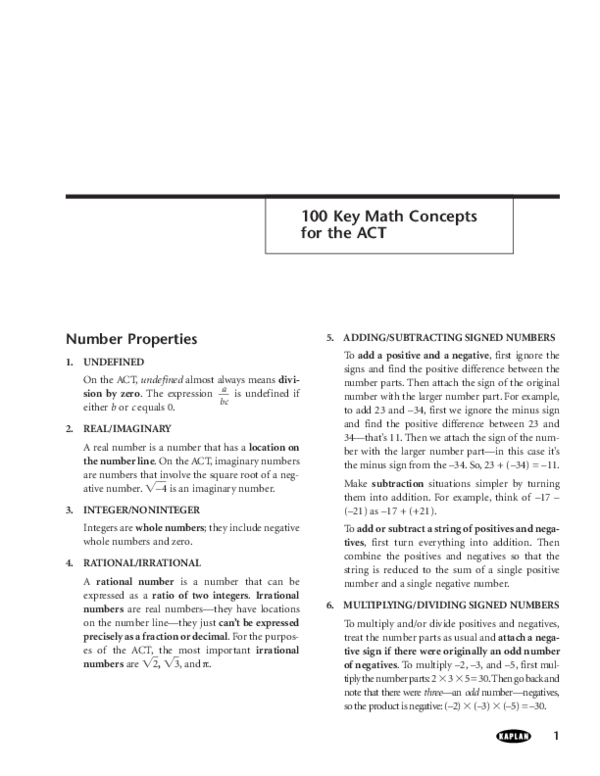 (PDF) Number Properties