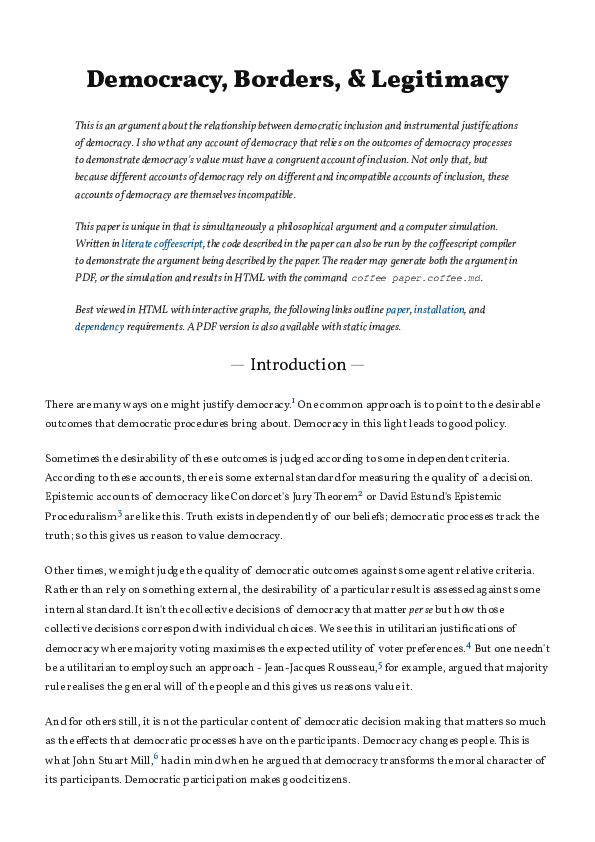 (PDF) Democracy, Borders, & Legitimacy