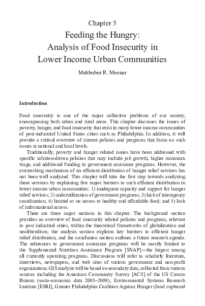 (PDF) Food Insecurity in Low-Income Communities