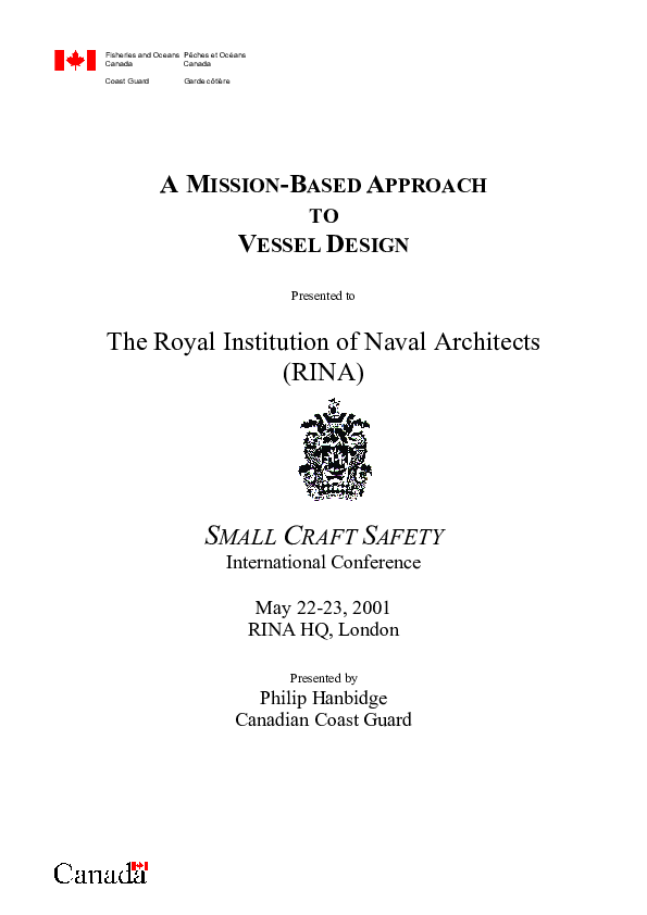 (PDF) A MISSION-BASED APPROACH TO VESSEL DESIGN The Royal Institution ...