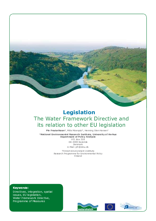 (PDF) The Water Framework Directive and its relation to other EU ...