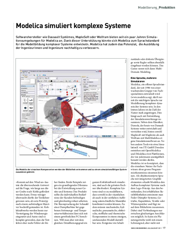 (PDF) Modelica simuliert komplexe Systeme