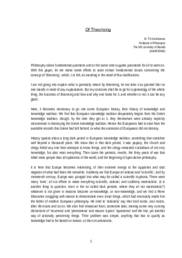 (DOC) Why Theorising?