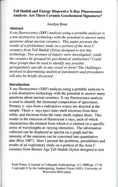 (PDF) Tell Hadidi and Energy Dispersive X-Ray Fluorescence Analysis ...
