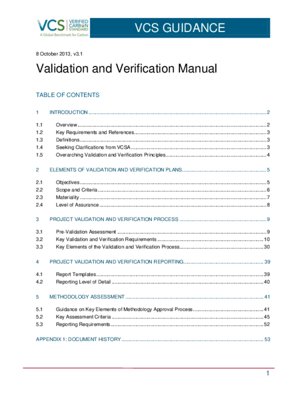 (PDF) Validation and Verification Manual