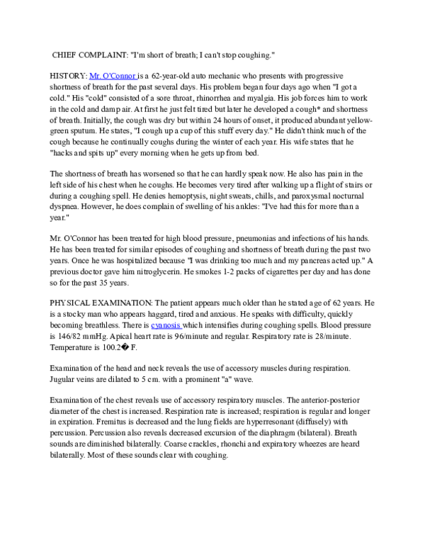 (DOC) CHIEF COMPLAINT