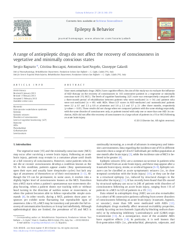 (PDF) A range of antiepileptic drugs do not affect the recovery of ...