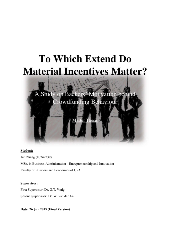 (PDF) To Which Extend Do Material Incentives Matter? A Study on Backers ...