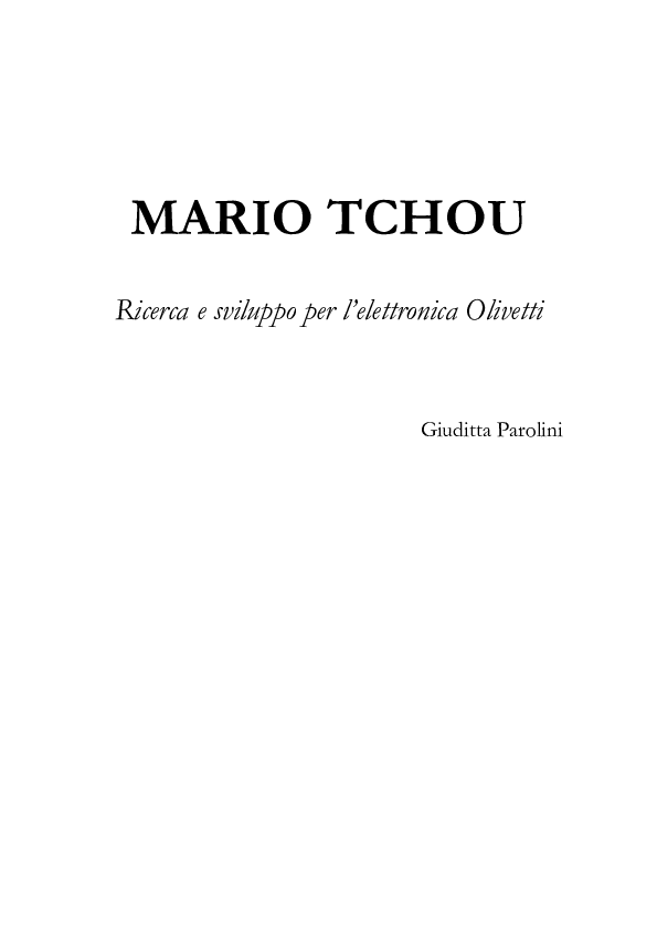 (PDF) Mario Tchou: Ricerca e sviluppo per l’elettronica Olivetti