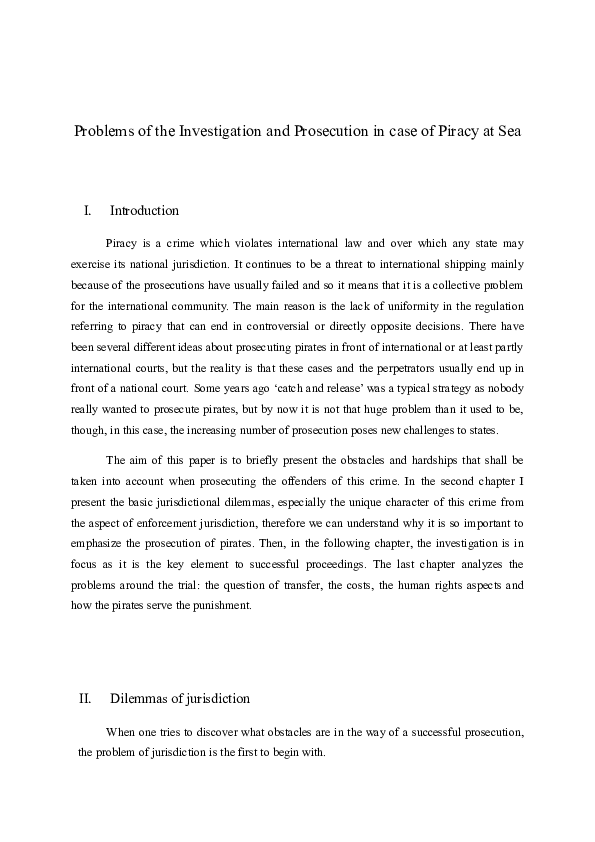 (DOC) Problems of the Investigation and Prosecution in Case of Piracy ...