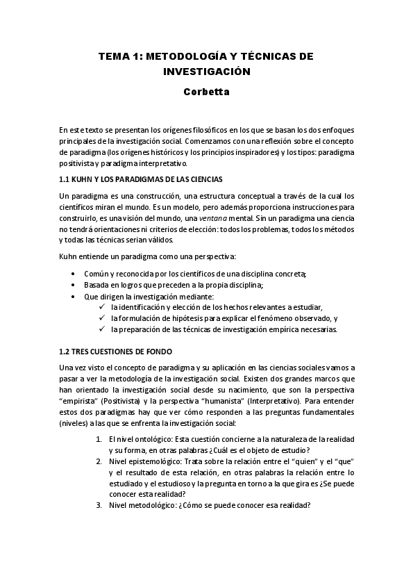 (PDF) TEMA 1: METODOLOGÍA Y TÉCNICAS DE INVESTIGACIÓN