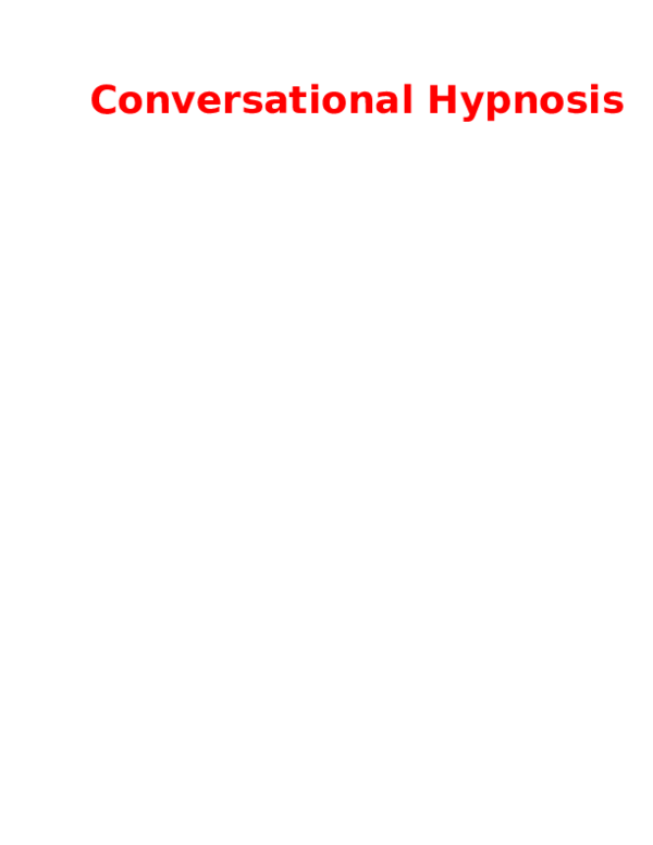 (DOC) Conversational Hypnosis