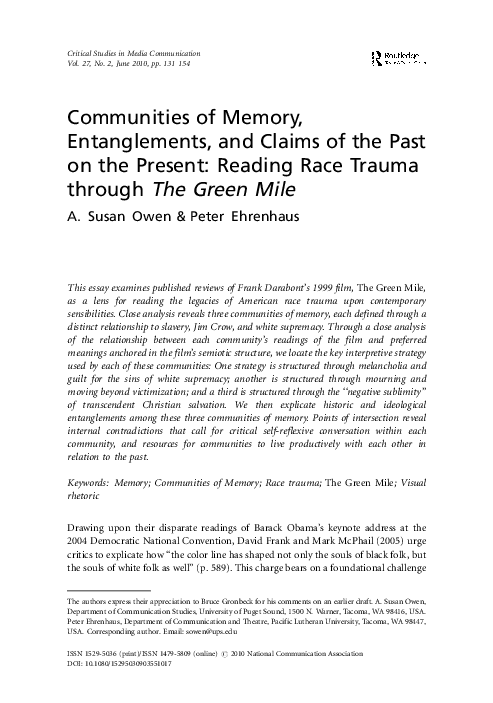 (PDF) Communities of Memory, Entanglements, and Claims of the Past on ...