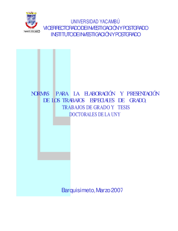 (PDF) iESTRUCTURA DE LA TESIS DOCTORAL NORMAS UNY
